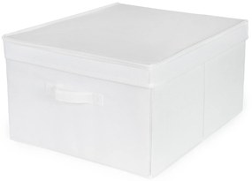Skládací úložná kartonová krabice Compactor Wos, 40 x 50 x 25 cm, bílá