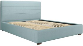 OnaDnes -20% Světle modrá látková postel MICADONI Aranda 160 x 200 cm