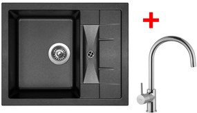 Set Sinks CRYSTAL 615 Metalblack + baterie VITALIA Chrom