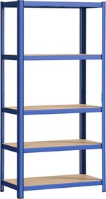 Dílenský regál Wiltec – 100 × 50 × 204 cm, 200 kg, modrá (62868)