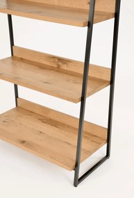 Knihovna Indus 90 cm z masivu dub přírodní/grafit