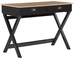 Psací stůl 103 x 50 cm světlé dřevo/černý EKART Beliani