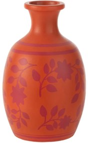 OnaDnes -20% Oranžová keramická váza J-Line Floryn 38 cm