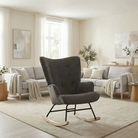 Houpací křeslo AK-373 GREY2, látka, šedá (67 x 85) cm