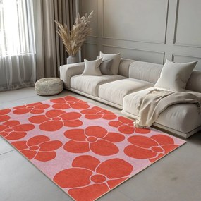 Červený/růžový pratelný běhoun 80x200 cm Poppy Fields – Mila Home