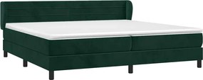 Box spring postel s matrací tmavě zelená 200x200 cm samet 3127574