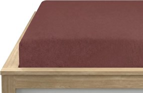 Froté prostěradlo POLY tmavě hnědé 90 x 200 cm