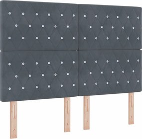 Postel s boxspringem s čelo Tmavě šedá 160 x 200 cm samet 3344886