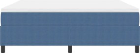 Postel s boxspringem Modrá a bílá 180 x 200 cm Žebrovaná látka 3337480