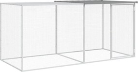 Klec pro kuřata se střechou světle šedá 203 x 98 x 90 cm ocel 3189044