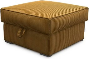 Taburet SMART COSARO XL s úložným prostorem 71x71 cm, hořčicový