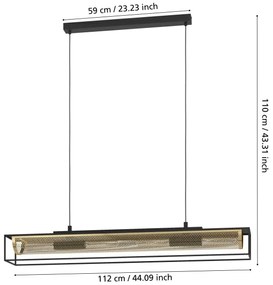 Eglo 43788 - Lustr na lanku NOHALES 4xE27/40W/230V