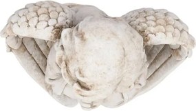 Šedá antik cementová dekorace modlící se anděl - 17*11*29 cm