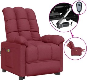 Elektrické masážní křeslo vínové textil 3073761