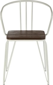 Bílá/v přírodní barvě jídelní židle z jilmového dřeva District – Premier Housewares