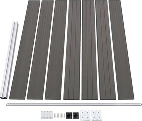Plotový dílec WPC 175 x 146 cm šedý 148983