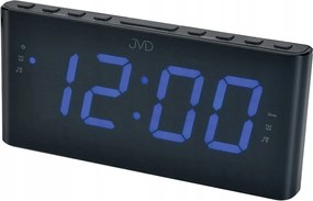 Modrý Led Radiobudík Jvd SB1000.2 Radio Fm Dva Alarmy Číslice 4,6 cm