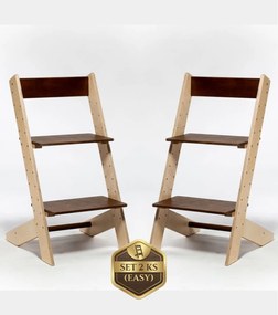 Lucas Wood Style - rostoucí židle EASY LINE zvýhodněný set 2 ks -  ořech + ořech
