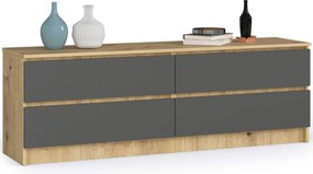 Komoda K160 4SZ dub artisan/grafitová šedá