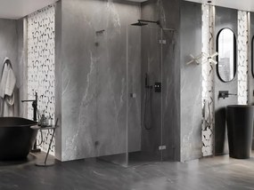 Mexen Lunar, L výklopný sprchový kout pravý 90 x 90 cm, 8mm čiré sklo, profil grafit broušený, 834L-090-090-66-00-P