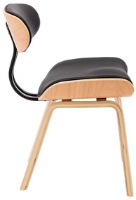 Jídelní židle 6 ks černé ohýbané dřevo a umělá kůže,  278723