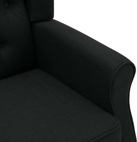 Křeslo s podnožkou černé textil 320153