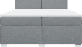 Box spring postel s matrací světle šedá 200 x 200 cm textil 3288288