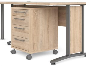 Rohový psací stůl Office 80400/304 dub sonoma/silver grey