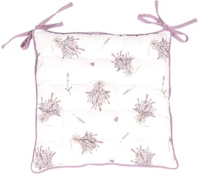 Bavlněný podsedák s levandulemi a výplní Lavander Garden – 40x40x4 cm