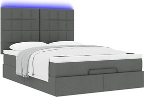 Osmanský rám postele s matrací tmavě šedá 140x190cm textil 3314004