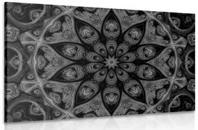 Obraz hypnotická Mandala v černobílém provedení