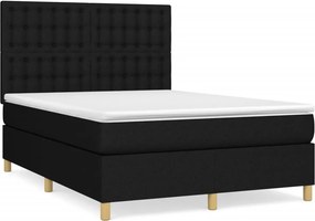 Box spring postel s matrací černá 140x200 cm textil 3142659