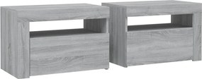 Noční stolky 2 ks s LED osvětlením šedé sonoma 60 x 35 x 40 cm 3144973