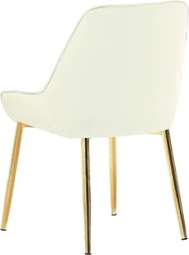 Jídelní židle LUXURY - látka Velvet, zlatý chrom / béžová