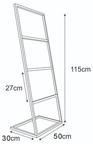 Žebřík na ručníky-černá barva KS-41/115x50x30 cm