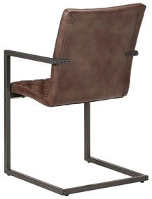vidaXL Konzolové jídelní židle 2 ks hnědé pravá kůže
