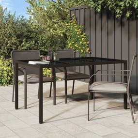 Zahradní stůl 150 x 90 x 75 cm tvrzené sklo a polyratan hnědý 316704