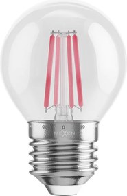 Mexen Vintis, LED filamentová žárovka E27, G45, 4 W, červená, čirá, L156-E27-04XX-45