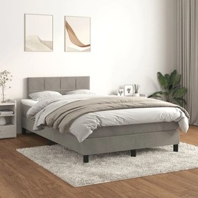 Box spring postel s matrací světle šedá 120x190 cm samet 3269837
