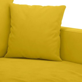 4dílná sedací souprava s poduškami žlutá samet 3201696
