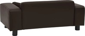Pohovka pro psy hnědá 81 x 43 x 31 cm plyš a umělá kůže 170955