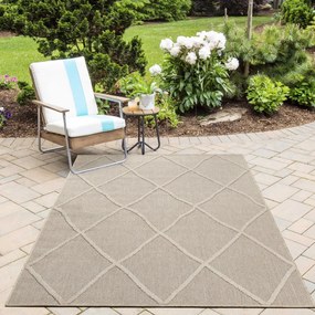 Ayyildiz, Kusový koberec Patara 4952 Beige – na ven i na doma, 80x250, béžová, chodba / předsíň