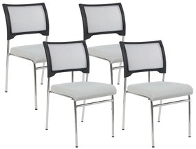 Sada 4 plastových konferenčních židlí šedé SEDALIA Beliani