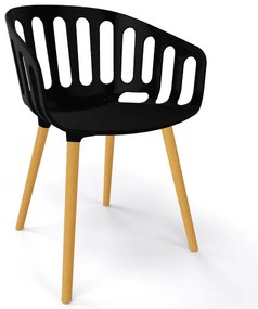 GABER - Židle BASKET BL, černá/buk