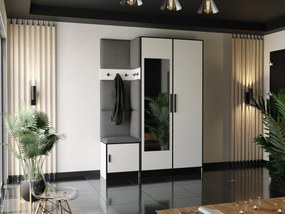 Šatní skříň Roj13 - 158x205x39cm bílý + šedý
