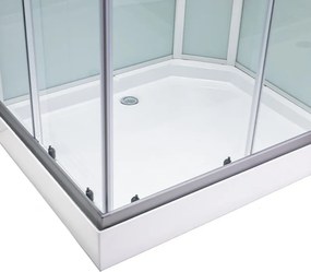 BPS-koupelny Hydromasážní box HYD-AL100 levý, 100x80 cm, kartáčovaný chrom/transparent
