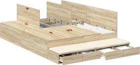 Rám postele s úložným prostorem se zásuvkou Sonoma dub 150 cm 3335647