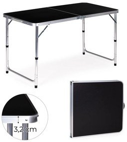 Skládací turistický stůl Veloca 120x60 cm černý