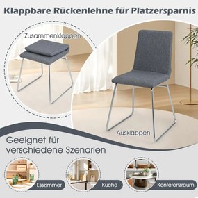 Costway Sada 2 jídelních židlí se sklopným opěradlem a polstrovanou kuchyňskou
