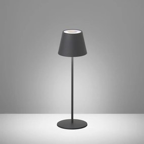 Černá LED stmívatelná stolní lampa se senzorem pohybu a s kovovým stínidlem (výška 38 cm) Tropea – Fischer &amp; Honsel